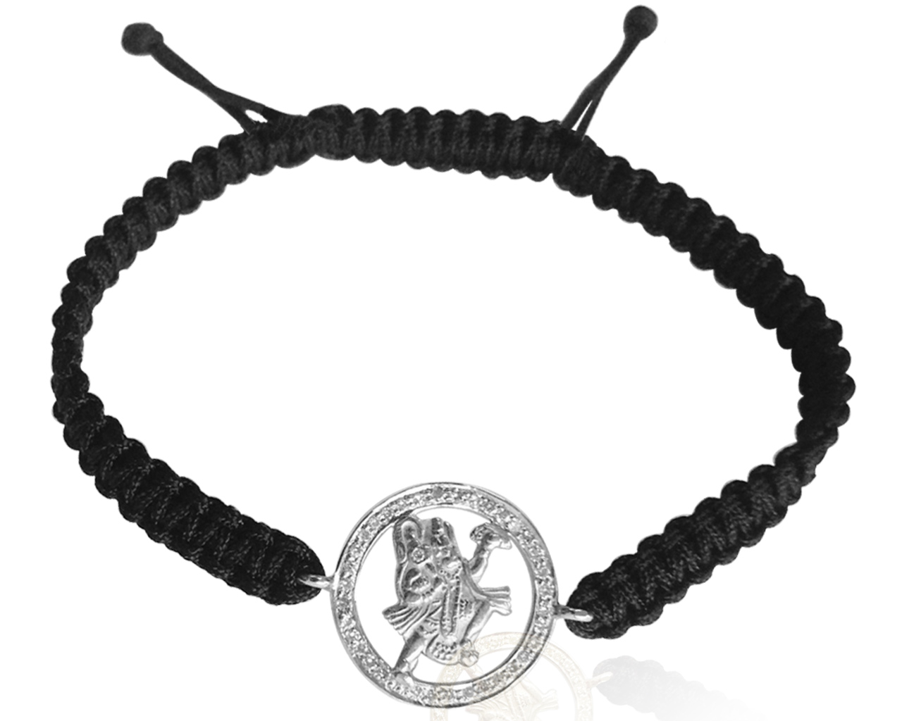 Buy Hanuman Bracelet with Diamond in Silver